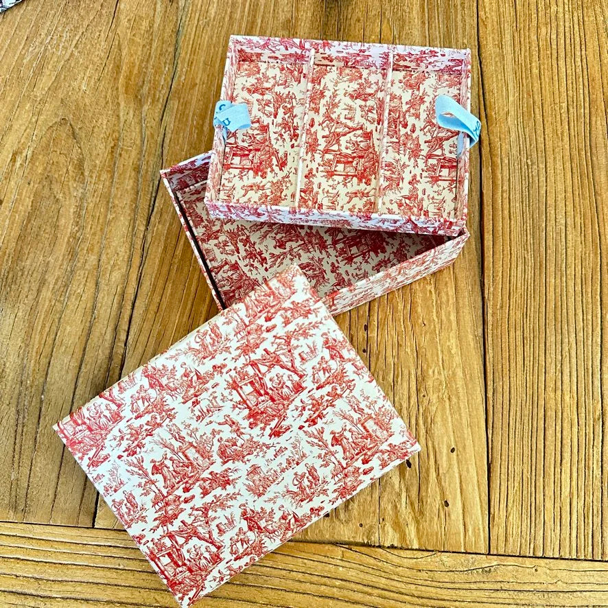 Maison Sajou Sewing Box - Red Toile de Jouy – Mel Storey Patchwork